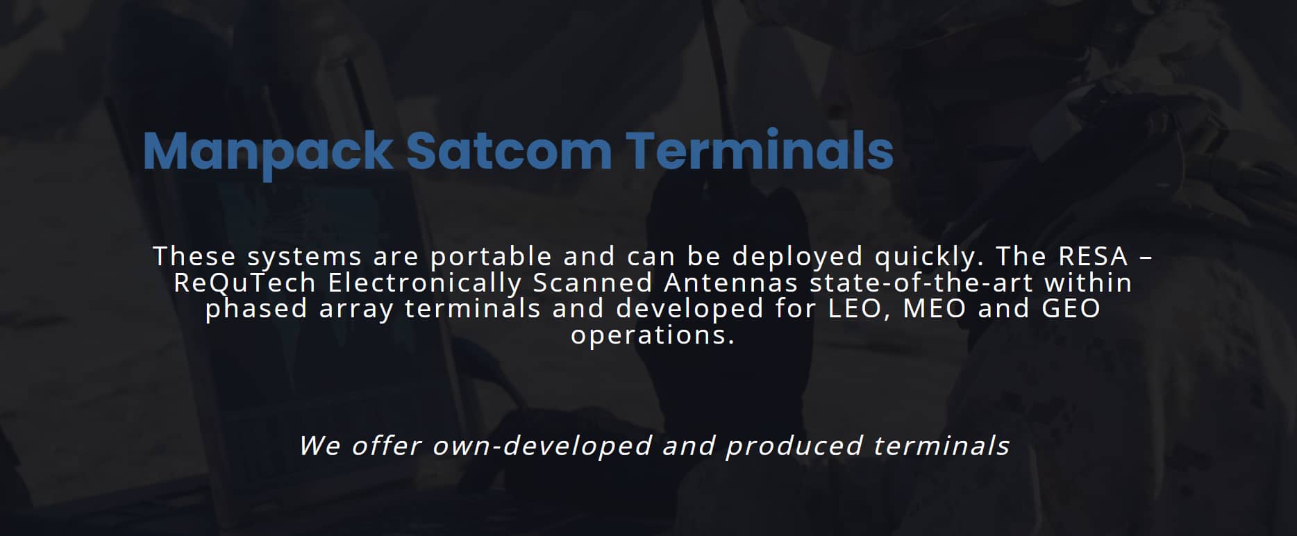 Manpack Satcom Terminals | Requtech Manpack Satcom Terminals | Requtech